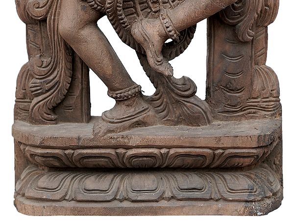 18'' Finely Carved Hindu Goddess Dancing Parvati | Wooden Statue ...
