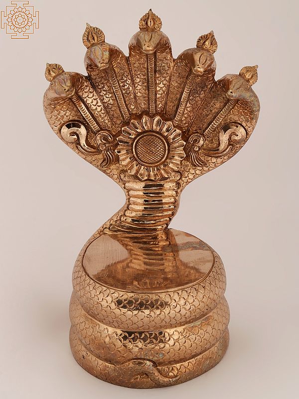 8'' Hindu Serpent Throne Bronze Statue | Exotic India Art