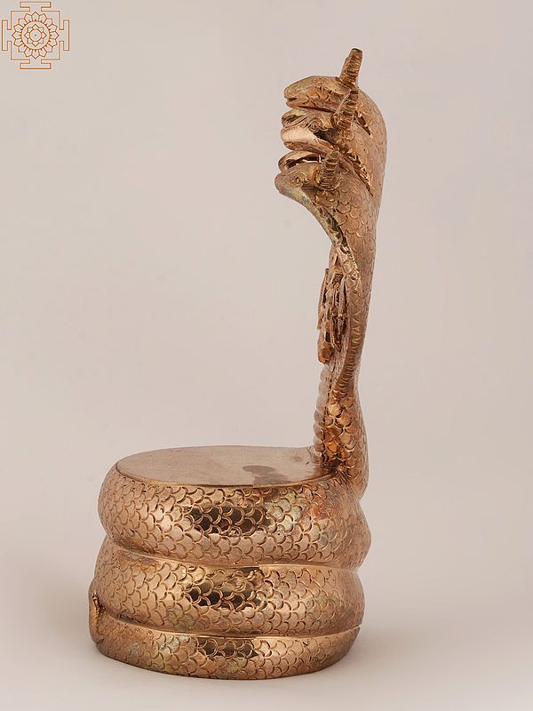 8'' Hindu Serpent Throne Bronze Statue | Exotic India Art