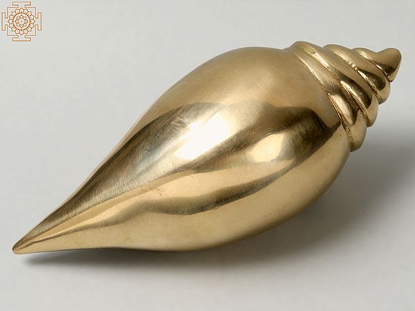 5" Small Conch (Shankh) in Brass | Exotic India Art