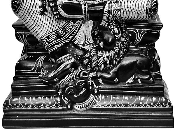 14'' Goddess Karumariamman With Foot On Evil | Stone Statue | Exotic ...