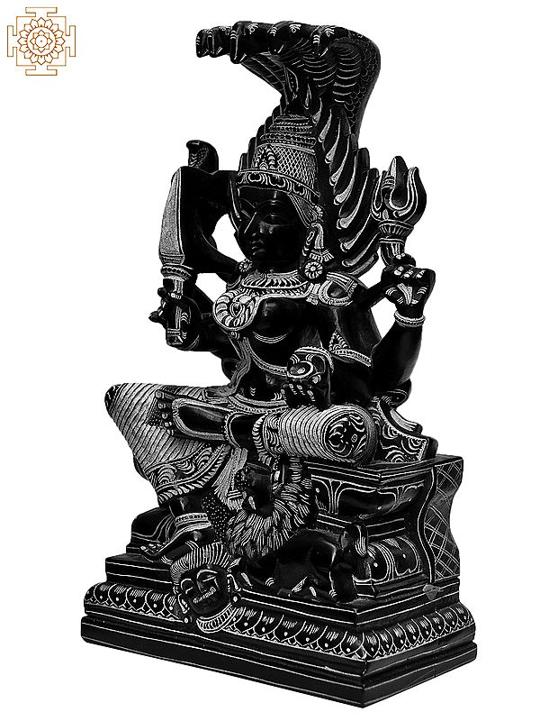 14'' Goddess Karumariamman With Foot On Evil | Stone Statue | Exotic ...
