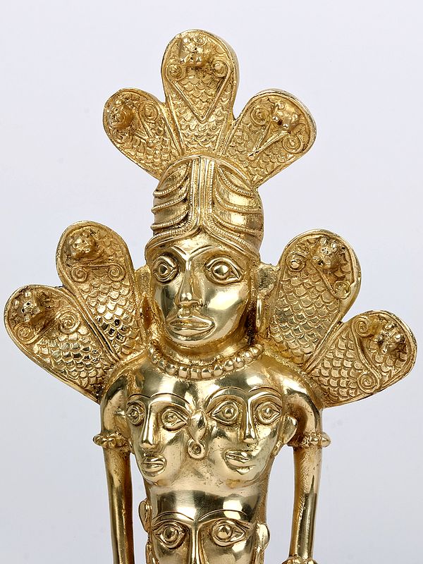 15'' Hindu God Rudra Shiva On Throne | Brass | Exotic India Art