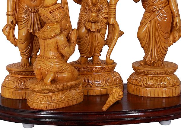 21" Shri Rama Darbar | White Wood Statue | Exotic India Art