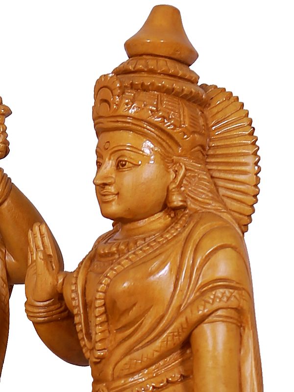 21" Shri Rama Darbar | White Wood Statue | Exotic India Art