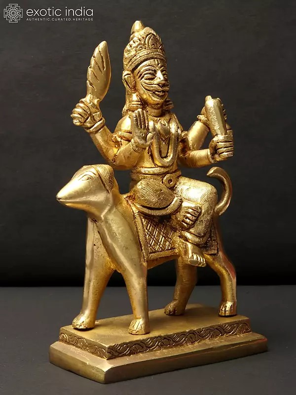 6" Small Brass Goddess Hadkai Statue | Exotic India Art