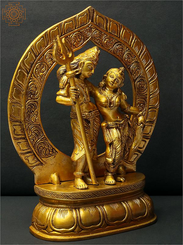 10" Dancing Shiva Parvati | Brass Statue | Exotic India Art