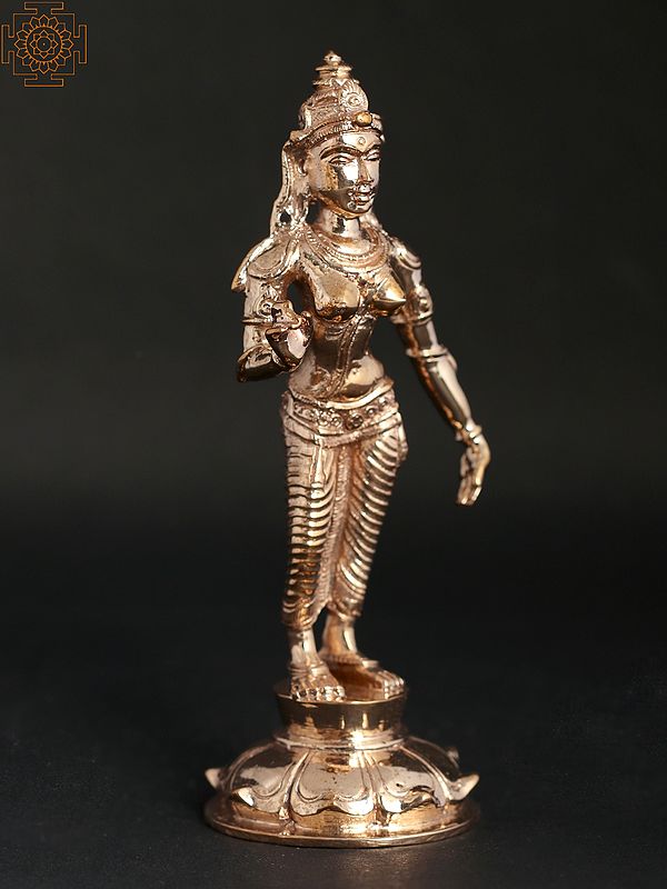 5" Small Standing Apsara Statue | Handmade Bronze Idols | Exotic India Art
