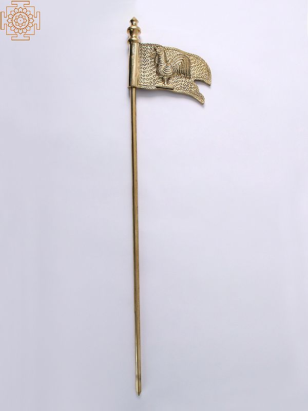 Brass Seval Kodi Flag of Lord Murugan | Exotic India Art