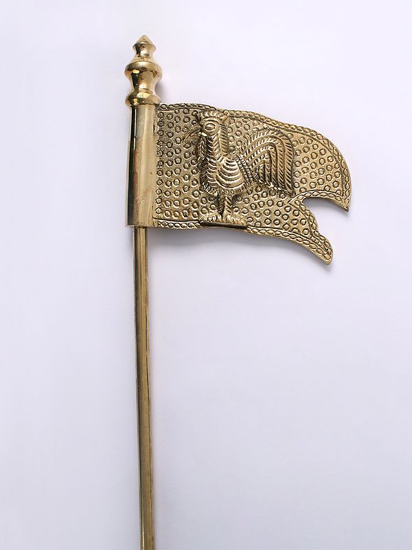 Brass Seval Kodi Flag of Lord Murugan | Exotic India Art