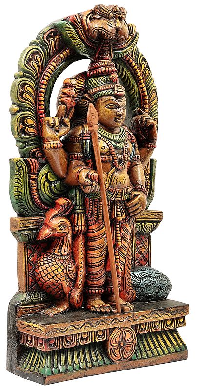 Gloried Karttikeya with Peacock | Exotic India Art