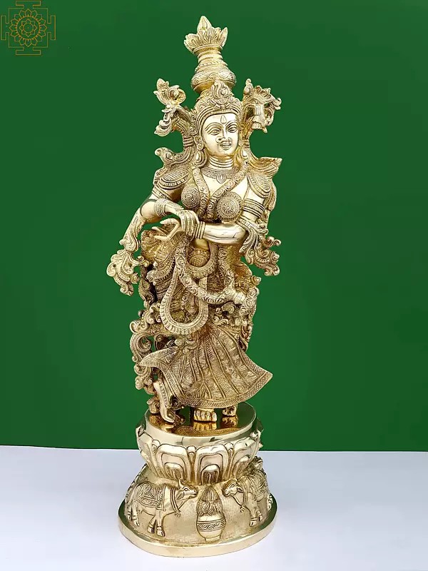 29" Brass Radha Rani Statue | Handmade | Exotic India Art