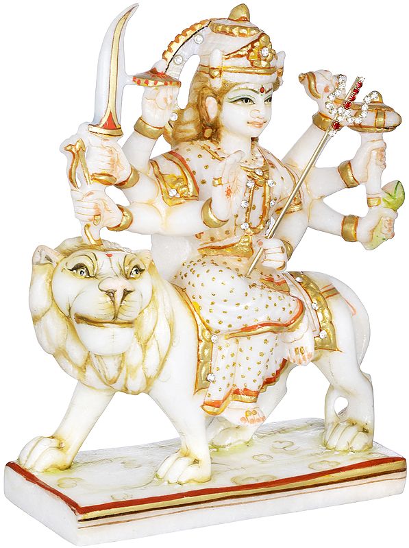 Eight Armed Simhavahini Durga | Exotic India Art