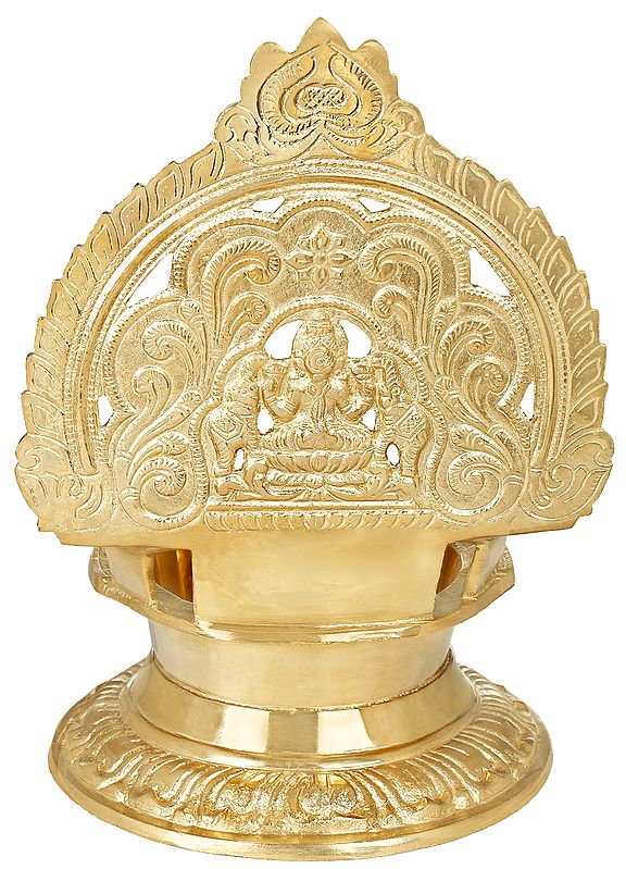8" Large Ashtalakshmi Lamp in Brass | Handmade | Made in India | Exotic ...