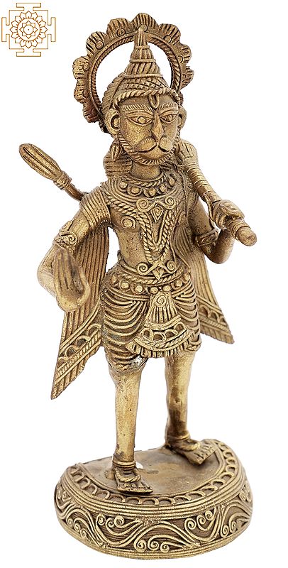 7" Sankat Mochan Hanuman Ji Brass Statue | Handmade | Made in India ...