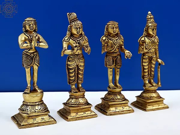 5" Small Nalvar Set Statue (Appar, Sundarar, Manika Vasagar and ...