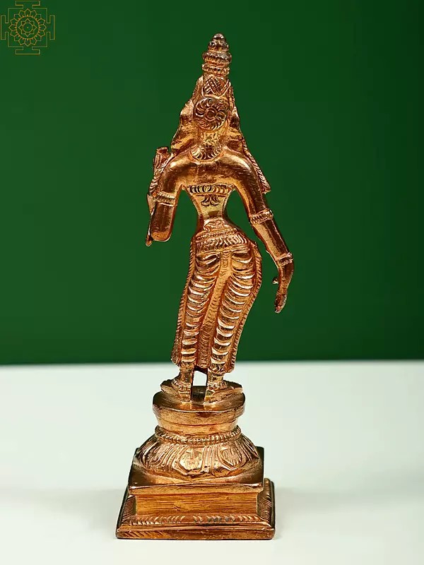 5" Small Standing Devi Uma on Pedestal | Devi Parvati | Exotic India Art