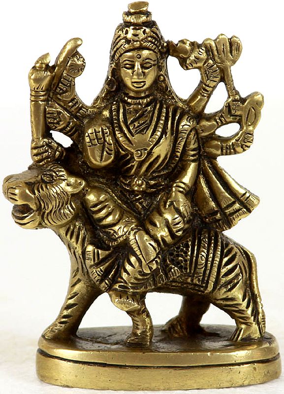 Sheran-wali Mata (Small Sculpture) | Exotic India Art
