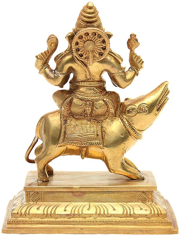 Lord Ganesha Seated on Rat | Exotic India Art
