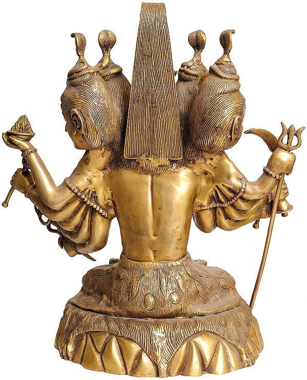 16" Sadashiva In Brass | Handmade | Made In India | Exotic India Art