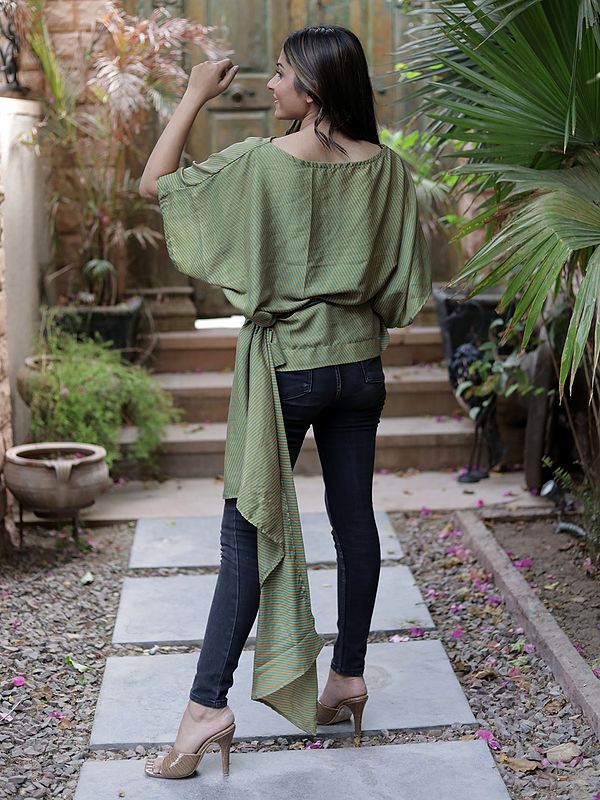 Assorted Vintage Pure Silk Drape Top from Jodhpur | Exotic India Art