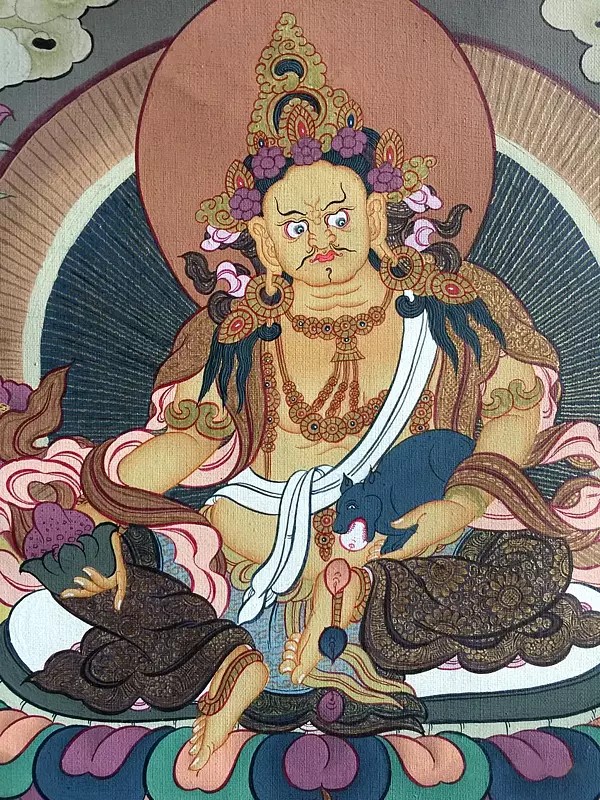 Dzambala or Jambala Thangka Painting (Brocadeless Thangka) | Exotic ...